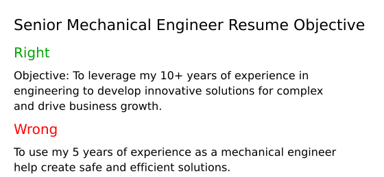 Top 17 Senior Mechanical Engineer Resume Objective Examples