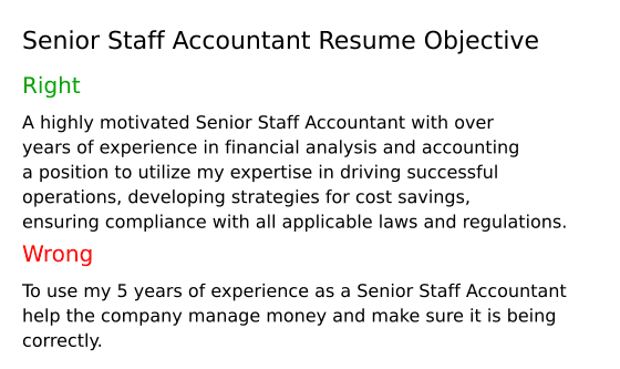 Top 16 Senior Staff Accountant Resume Objective Examples