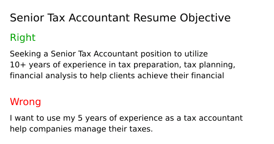 Top 17 Senior Tax Accountant Resume Objective Examples