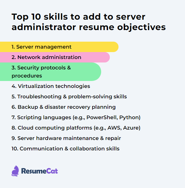 Top 17 Server Administrator Resume Objective Examples