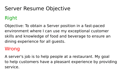 Top 18 Server Resume Objective Examples | ResumeCat