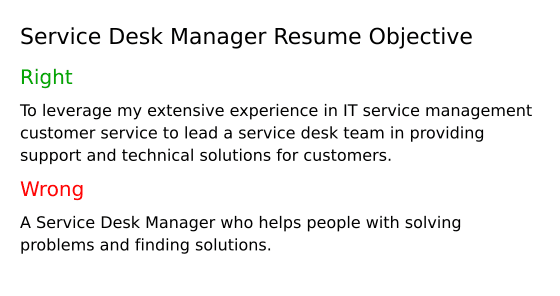 Top 17 Service Desk Manager Resume Objective Examples