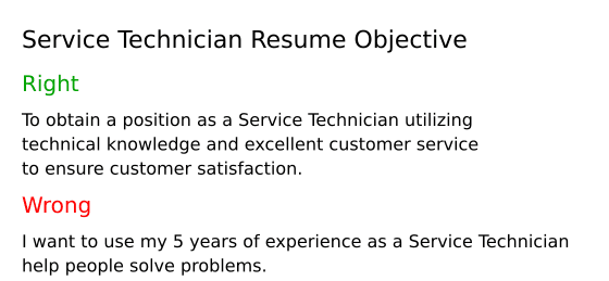 Top 17 Service Technician Resume Objective Examples