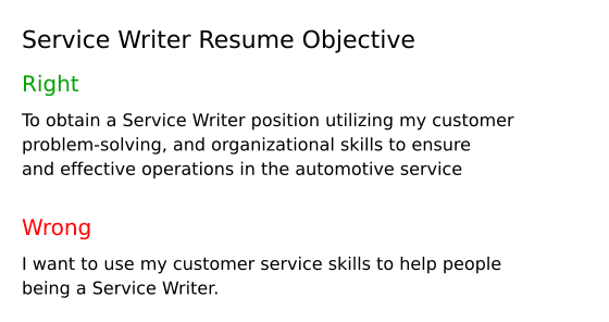 Top 17 Service Writer Resume Objective Examples | ResumeCat