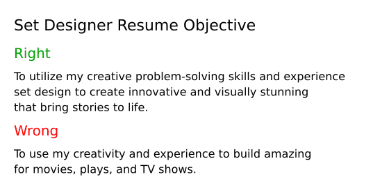 Top 16 Set Designer Resume Objective Examples | ResumeCat