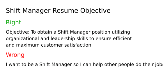 Top 17 Shift Manager Resume Objective Examples | ResumeCat