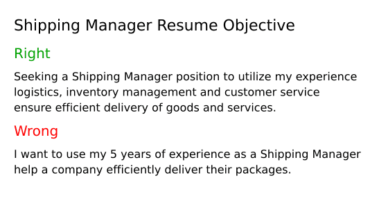 Top 16 Shipping Manager Resume Objective Examples