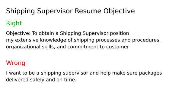 Top 16 Shipping Supervisor Resume Objective Examples