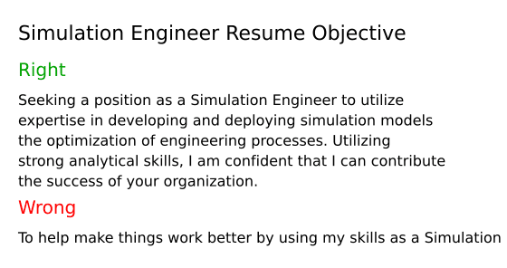 Top 18 Simulation Engineer Resume Objective Examples