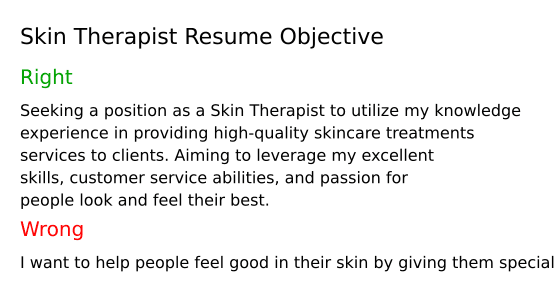 Top 16 Skin Therapist Resume Objective Examples | ResumeCat
