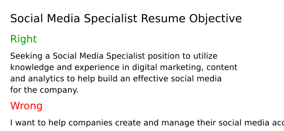 Top 16 Social Media Specialist Resume Objective Examples