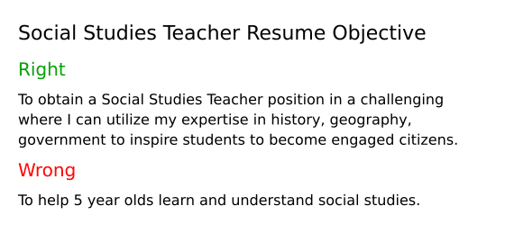Top 17 Social Studies Teacher Resume Objective Examples Top 17 Social Studies Teacher Resume Objective Examples