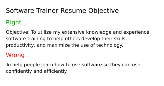 Top 16 Software Trainer Resume Objective Examples