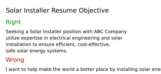 Top 18 Solar Installer Resume Objective Examples | ResumeCat