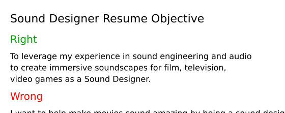Top 17 Sound Designer Resume Objective Examples | ResumeCat