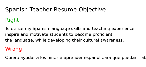 Top 17 Spanish Teacher Resume Objective Examples | ResumeCat