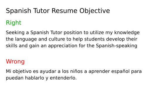 Top 18 Spanish Tutor Resume Objective Examples | ResumeCat