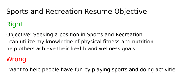 Top 17 Sports and Recreation Resume Objective Examples