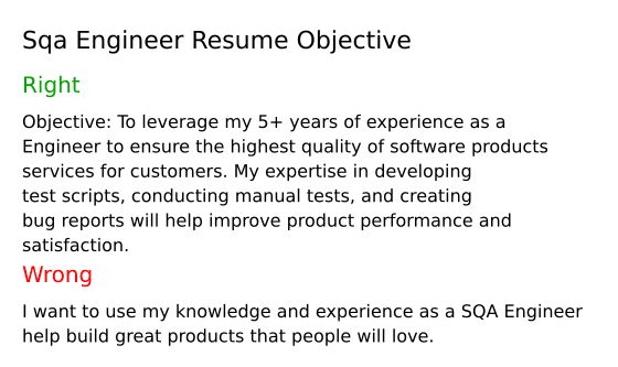 Top 16 Sqa Engineer Resume Objective Examples | ResumeCat