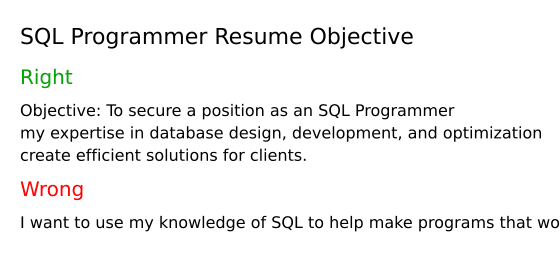 Top 17 SQL Programmer Resume Objective Examples | ResumeCat