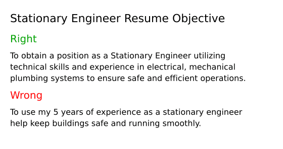 Top 17 Stationary Engineer Resume Objective Examples