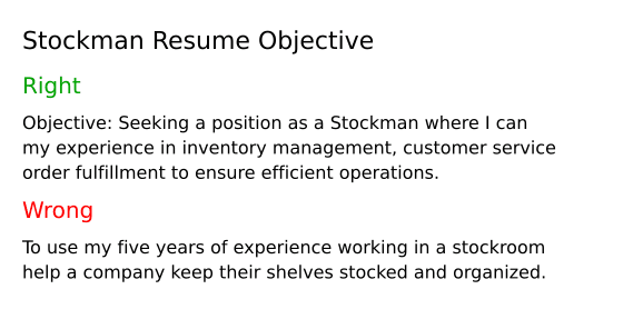 Top 18 Stockman Resume Objective Examples | ResumeCat