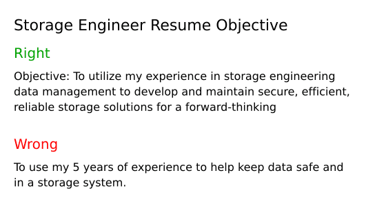 Top 17 Storage Engineer Resume Objective Examples
