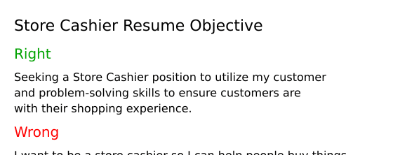 Top 17 Store Cashier Resume Objective Examples | ResumeCat