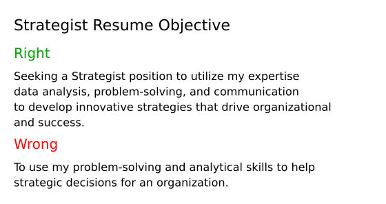 Top 18 Strategist Resume Objective Examples | ResumeCat