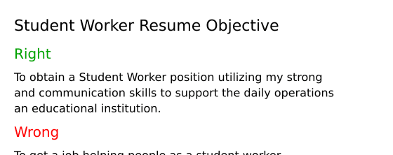 Top 18 Student Worker Resume Objective Examples | ResumeCat