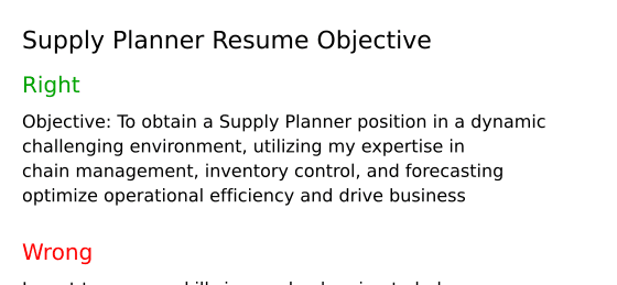 Top 16 Supply Planner Resume Objective Examples | ResumeCat