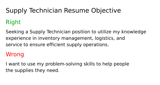 Top 18 Supply Technician Resume Objective Examples