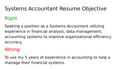 Top 16 Systems Accountant Resume Objective Examples