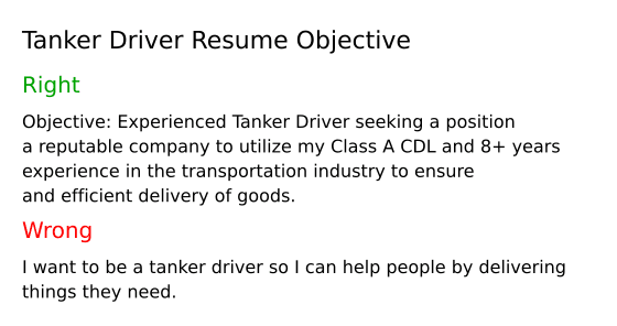 Top 18 Tanker Driver Resume Objective Examples | ResumeCat