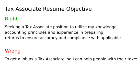 Top 18 Tax Associate Resume Objective Examples | ResumeCat