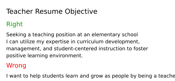 Top 16 Teacher Resume Objective Examples | ResumeCat