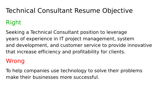 Top 17 Technical Consultant Resume Objective Examples