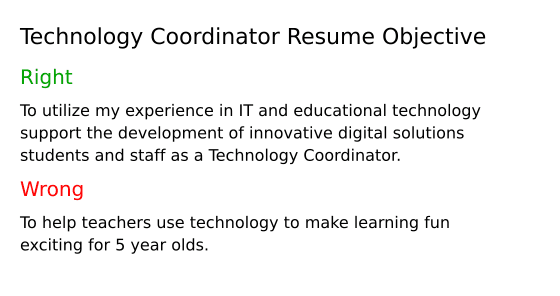 Top 18 Technology Coordinator Resume Objective Examples