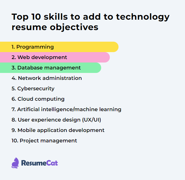 Top 17 Technology Resume Objective Examples | ResumeCat