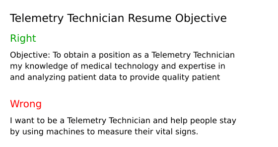 Top 17 Telemetry Technician Resume Objective Examples