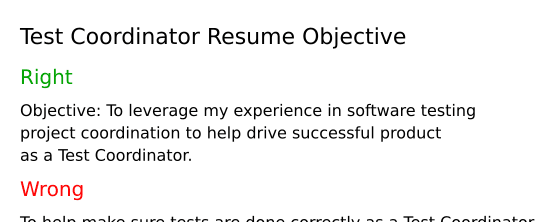 Top 18 Test Coordinator Resume Objective Examples