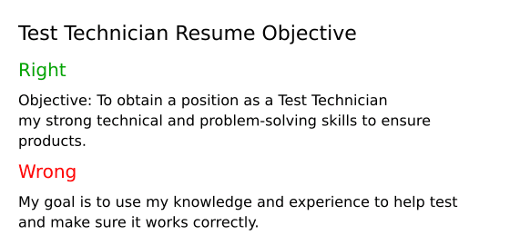 Top 17 Test Technician Resume Objective Examples | ResumeCat