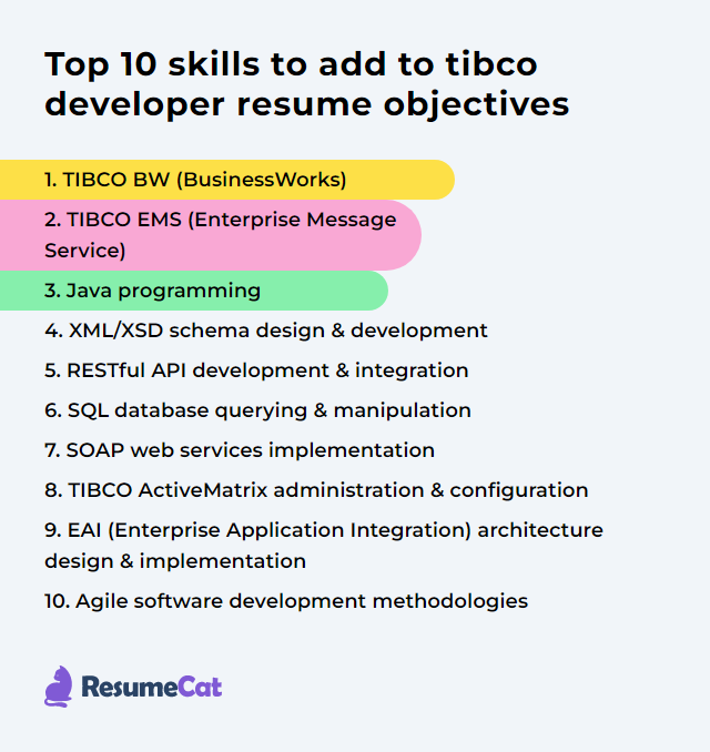 Top 16 TIBCO Developer Resume Objective Examples | ResumeCat