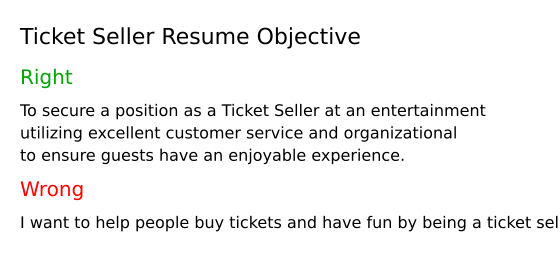 Top 18 Ticket Seller Resume Objective Examples | ResumeCat