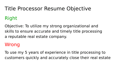 Top 18 Title Processor Resume Objective Examples | ResumeCat