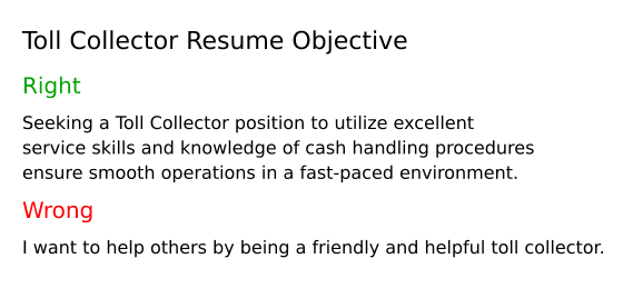 Top 18 Toll Collector Resume Objective Examples | ResumeCat