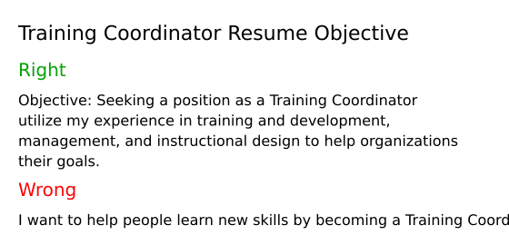 Top 17 Training Coordinator Resume Objective Examples