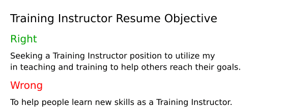 Top 17 Training Instructor Resume Objective Examples