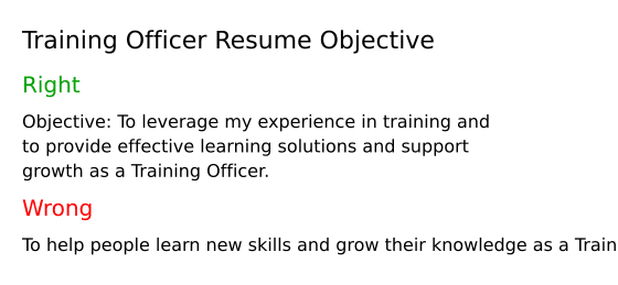 Top 18 Training Officer Resume Objective Examples