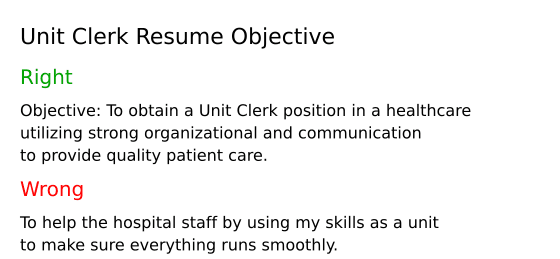 Top 16 Unit Clerk Resume Objective Examples | ResumeCat